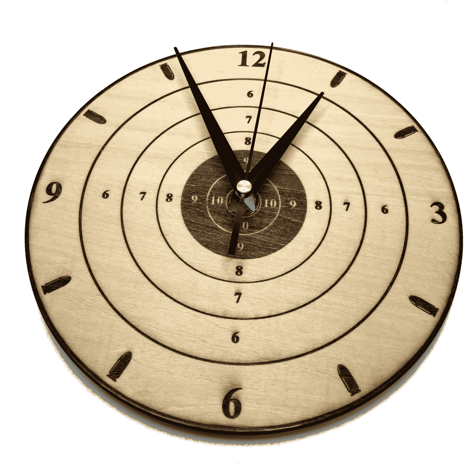 Buy Wooden 8 Inch Target Clock Online | 2nd Shot Round