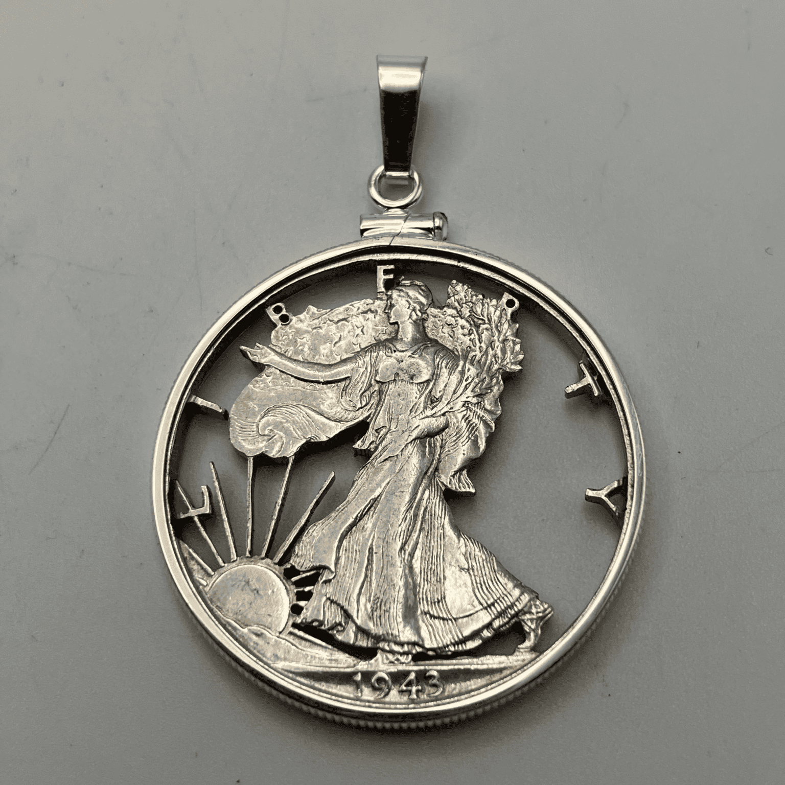 Buy Walking Liberty Silver Half Dollar Cut Coin Pendant | 2nd Shot Round