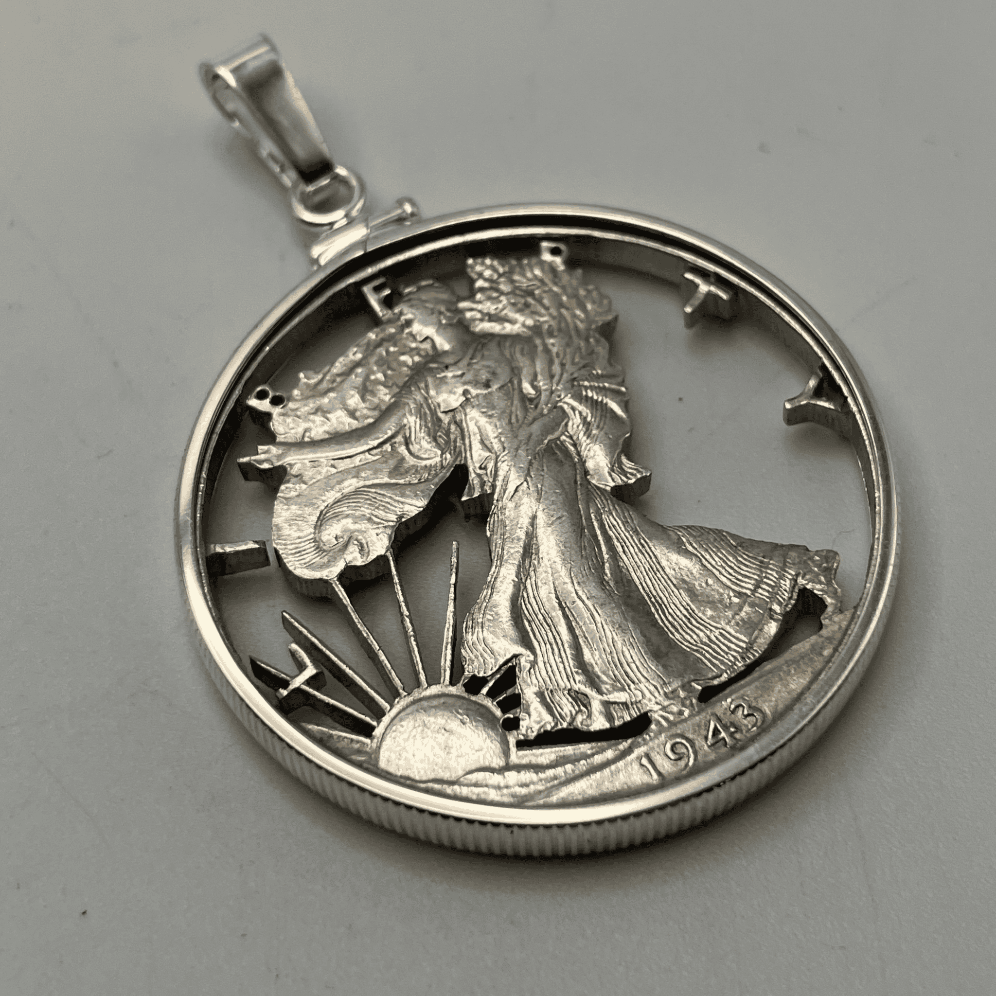 Buy Walking Liberty Silver Half Dollar Cut Coin Pendant | 2nd Shot Round